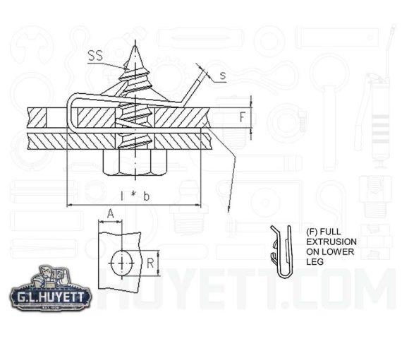 U-Nut ScrSz 1/4-14 Pnl Thk .105-.120 P+O