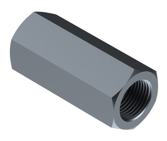 Coupling Nuts M14 x 2.00 x 42 DIN 6334 6 Steel ZC3