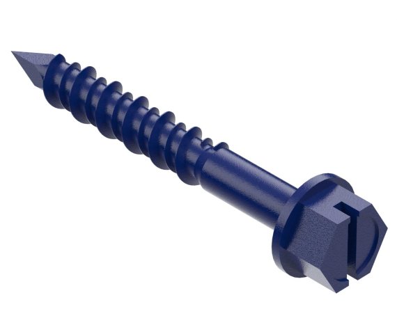 Flange Hex Concrete Screws 1/4 x 1-3/4 in Steel Blue