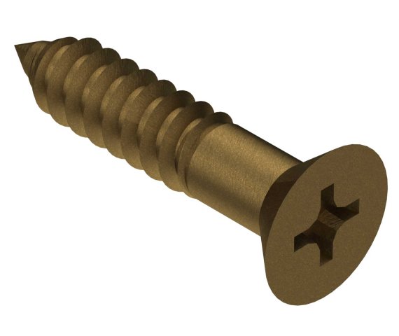 Flat Head Wood Screws #14-10 x 2-1/2 in Brass