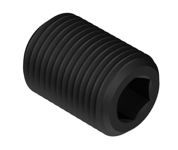 Headless Set Screws 3/8-16 x 3/8 in Steel Black Oxide