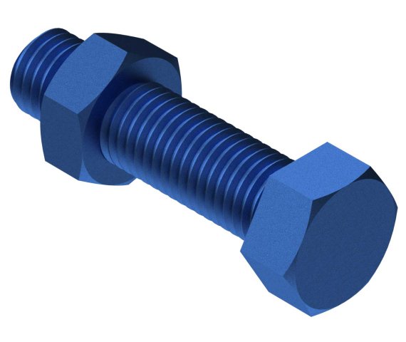 Hex Head Bolts 5/8-11 x 1-3/4 in A193 B7 Steel Xylan Blue