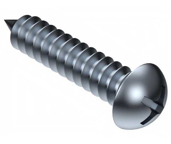 Round Head Sheet Metal Screws #6-18 x 1-1/2 in Steel ZC3