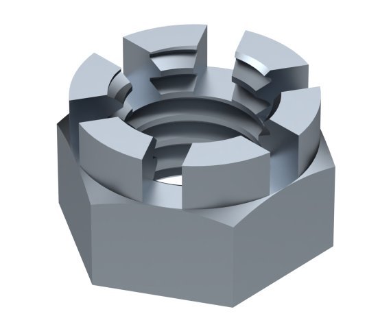Slotted Lock Hex Nuts 1 1/4-12 x 1-1/16 in Steel ZC3