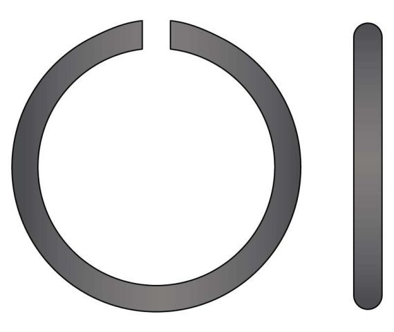 Round External Retaining Ring 1-1/2 Spring Steel Phos