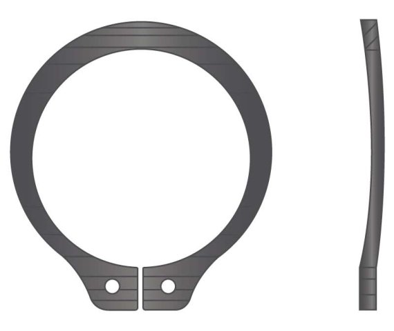 Snap Retaining Ring Bowed External .354 Spring Steel Phos