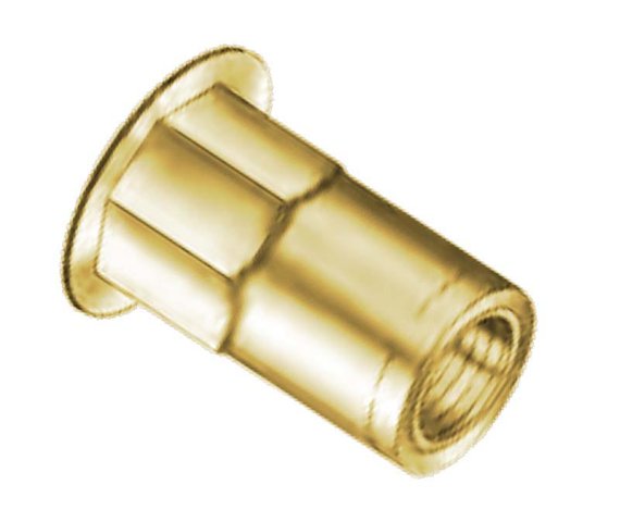 AVK Threaded Insert Hex AH #8-32 x 80 Brass Cad Open End
