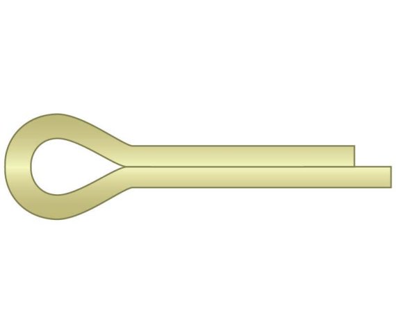 Cotter Pin M2 x 20 Carbon Steel Zinc Yellow ASME B18.8.6M