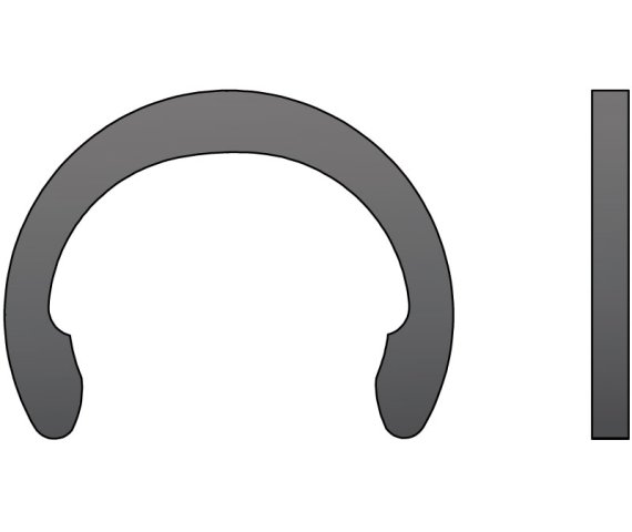 Crescent External Retaining Ring Clip 10 mm CS Phos