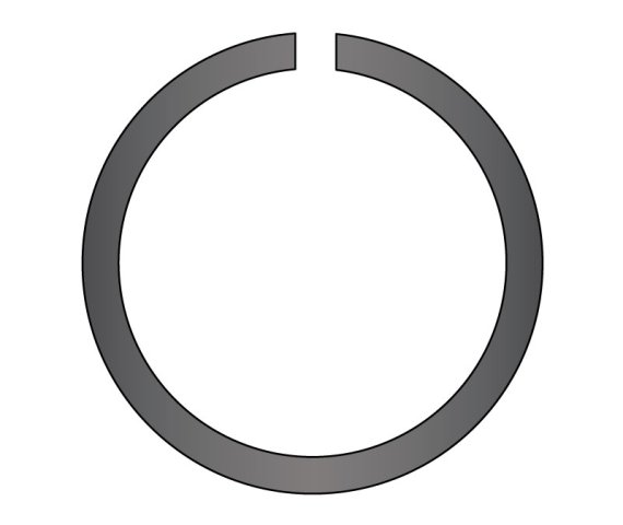 Round External Retaining Ring M55 Spring Steel Phos