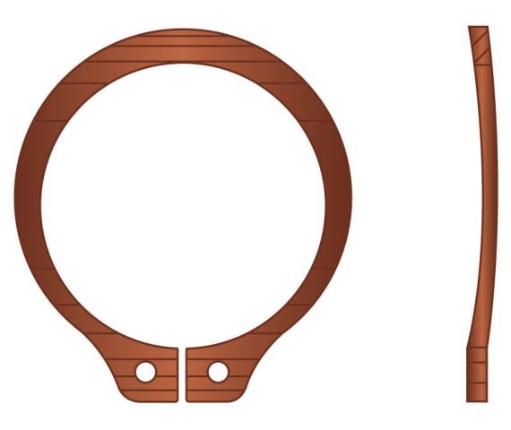 Snap Retaining Ring Bowed External 1-3/8 Copper MS16628