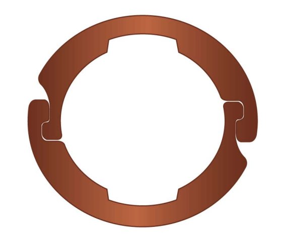 Interlocking External Shaft Ring 1-1/2" Beryllium Copper PL