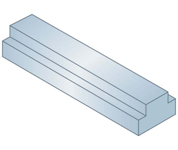 MAK-A-KEY Step Key Stock 1/4 x 3/8 x 1 Ft Type 2 ZC