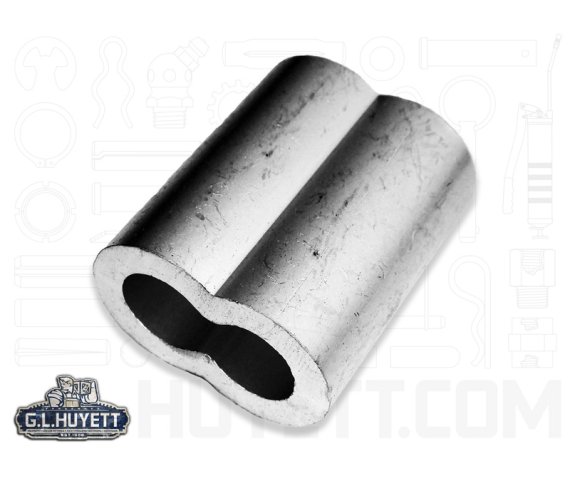 Sleeve, Wire Rope, 1/2, Crimp, Aluminum