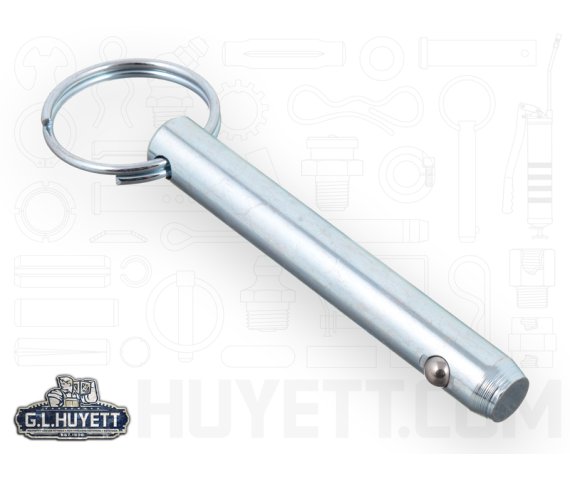 Detent Pin 7/16 x 2.000 (2) Medium Carbon Steel Zinc Clear