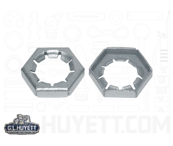 Lock-Nut Hex 9/16 Screw Size 3/8-32 9 Notch Zinc