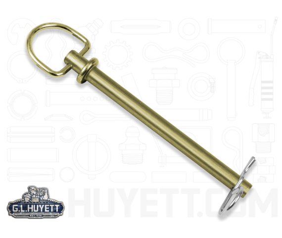 Hitch Pin D Shaped Handle 3/8 x 4 C1035-1045 Zinc Yellow