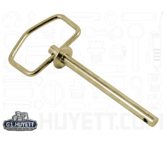 Hitch Pin Square Handle 3/8 x 4 C1035-1045 Zinc Yellow