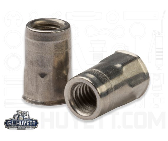 Rivet Nut Half Hex HUKO M4-0.7 x 2.0 Stainless Steel PV