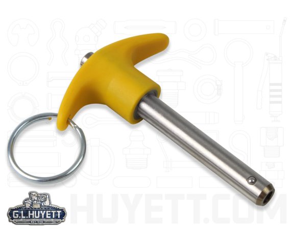 Positive Lock Pin 1/2" x 2" T-Handle Yellow