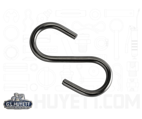 S-Hook Open End .148" x 2" SS PL