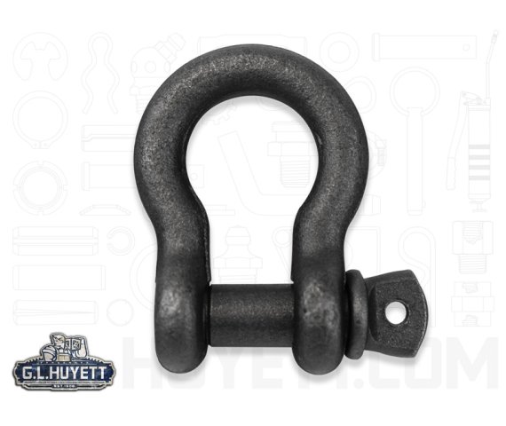 Shackle, Anchor, 1/2, Screw Pin, 1045 Steel, Self Colored