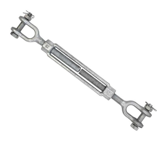 Turnbuckle, Jaw X Jaw, 3/8 X 6, CS, Hot Dipped Galvanized