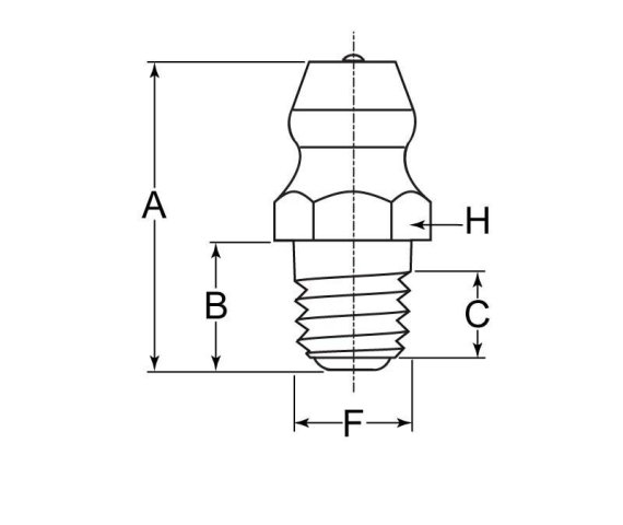 Alemite Grease Fitting Zerk M6 x 1 Taper Thread Steel ZC