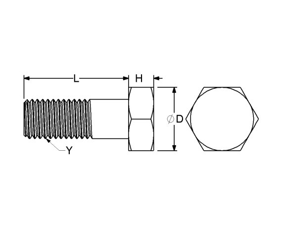 Hex Head Bolts 5/8-11 x 2-1/4 in A307 B Steel HDG