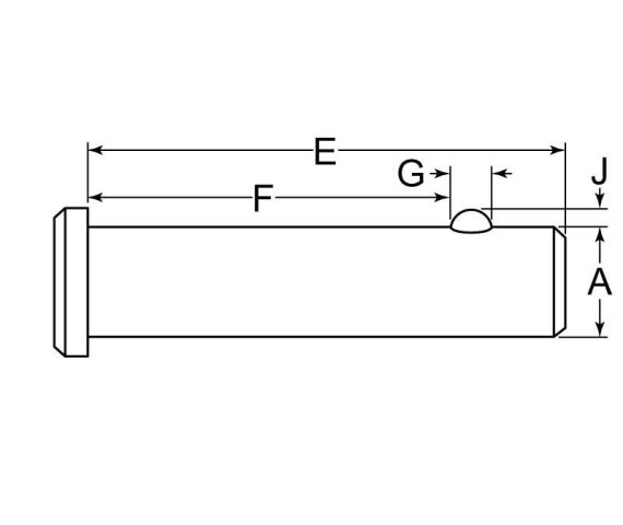 Clevis Pin Cotterless 7/16 x 1-1/2 Low Carbon Steel Black Oxide
