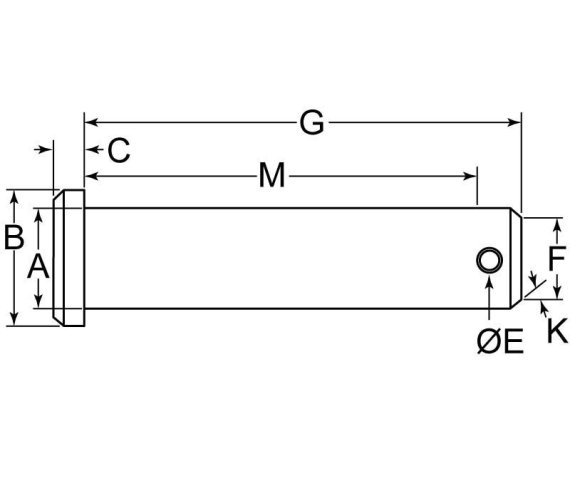 Clevis Pin SAE 7/16 x 1.19 Low Carbon Steel Zinc Clear Trivalent