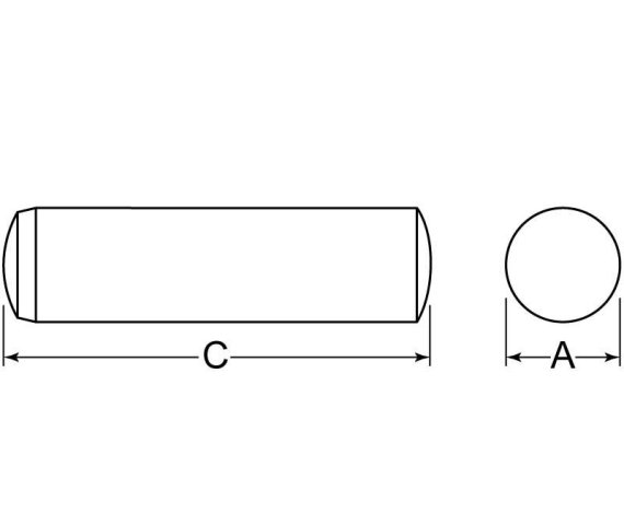 Dowel Pin Hardened M1 x 4 Alloy Steel DIN 6325