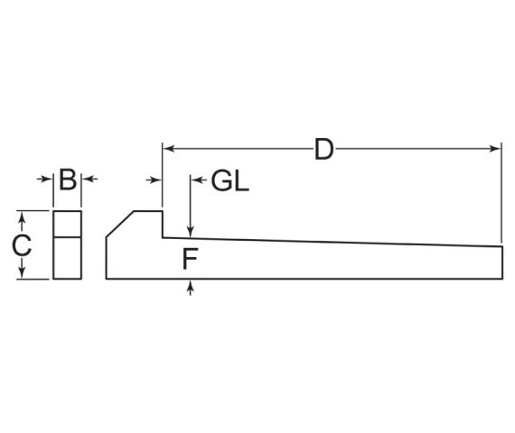 Gib Head Machine Key 1/2 x 2