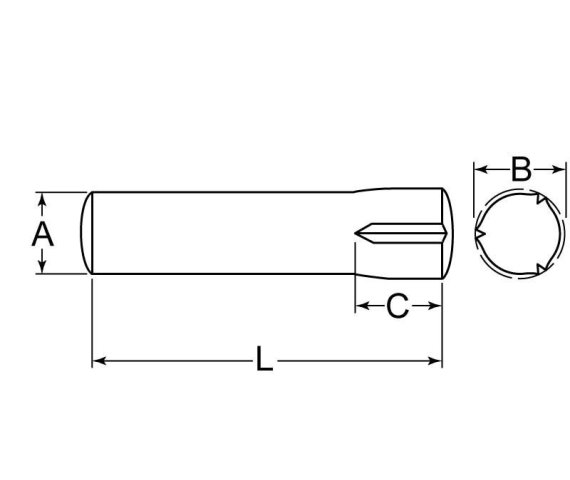 Groove Pin 7/32 x 1 Type C 300 Series Stainless Steel