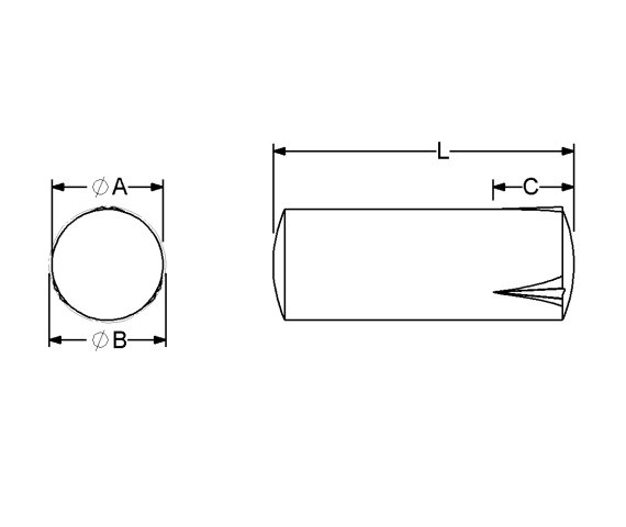 Groove Pin 3/32 x 5/8 Type C Alloy Steel Plain Oiled