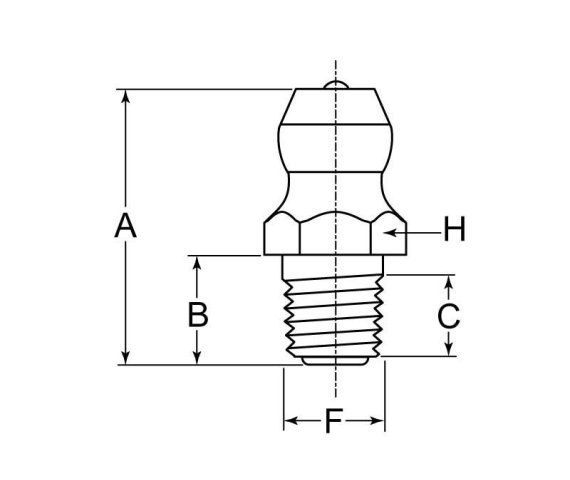 Grease Fitting Zerk M6x0.75 Taper Thread Stainless Steel PV