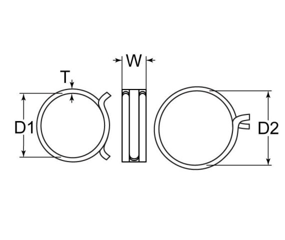 Rotor Clip Hose Clamp #4.5 Tension Band Light Phosphate