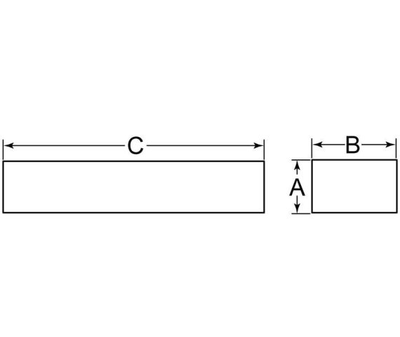 Machine Key 7/16 x 1/2 x 2 Form B Carbon Steel Undersize