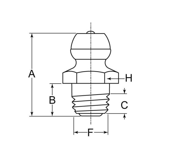 Lincoln Grease Fitting Zerk 1/4-28 SAE-LT 0.17 Shank ZC