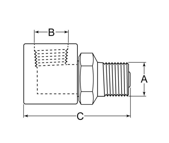 Swivel 1/8 NPT x 1/8 NPT OAL: 1-1/4