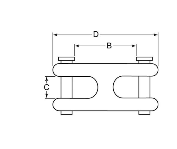 Clevis, Double Link, 3/8, 1045 CS, ZP, Chain Size: 3/8
