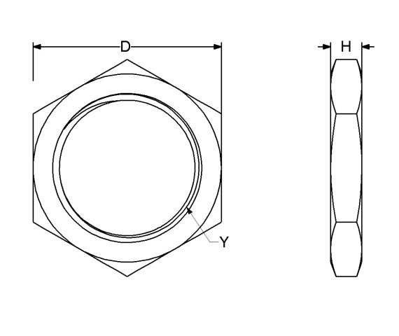 Panel Hex Nuts 1/8-27 x 3/16 in Steel ZC3