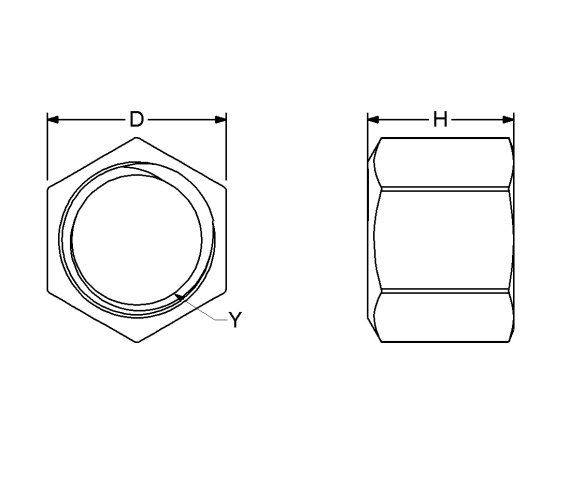 Structural Hex Nuts 3/4-10 x 47/64 in A563 C Steel