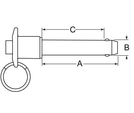 Positive Lock Quick Release Button Hd Pin 1/2 x 6 SS