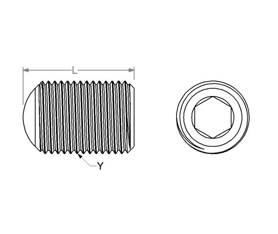 Headless Set Screws 1/2-20 x 1/2 in Steel BO