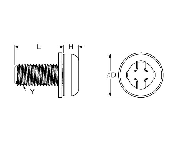 Pan Head Machine Screws #8-32 x 3/8 in Steel ZC3