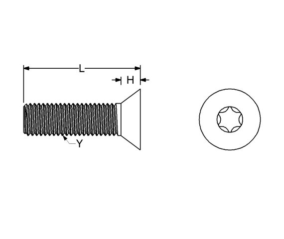 Flat Head Socket Screws #6-32 x 5/16 in 18-8 SS