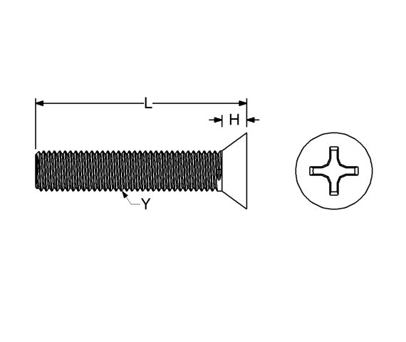 Flat Head Machine Screws #10-32 x 2 in Steel ZC3