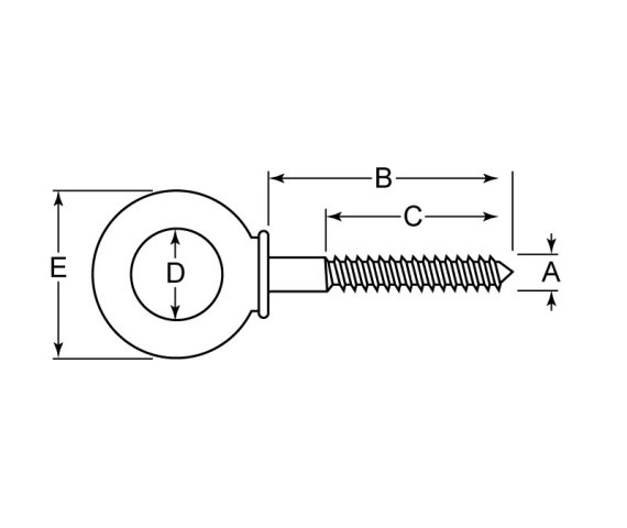 eye bolt dimensions