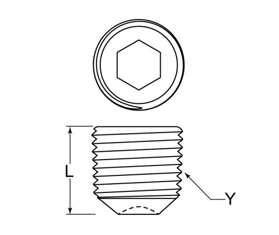 Headless Set Screws #10-24 x 3/8 in ASME B18.3 Steel BO